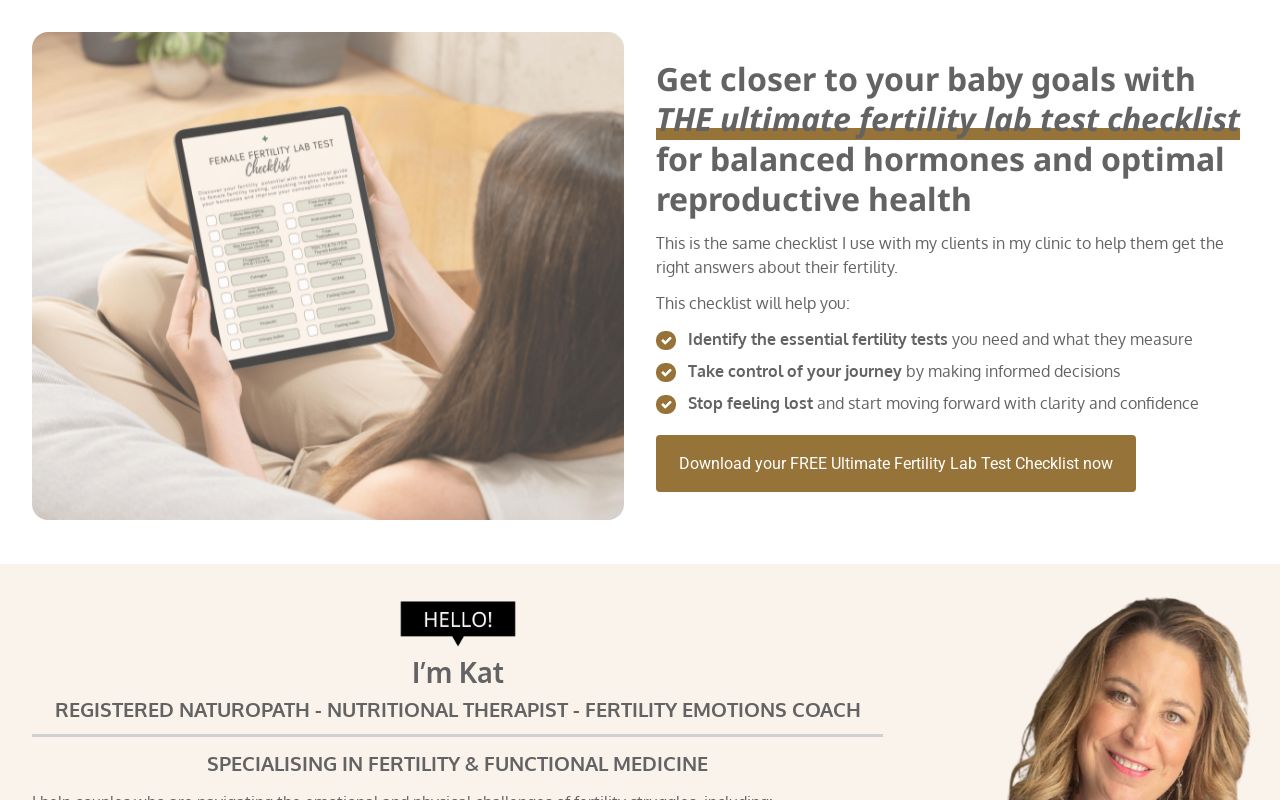 THE ultimate fertility lab test checklist